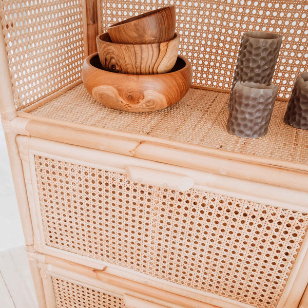 Elia - Rattan Shelf with Woven Cane - Mojo Boutique